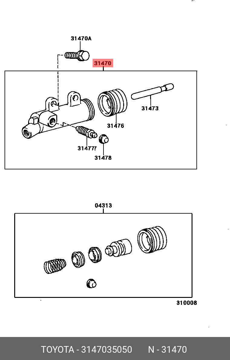 TOYOTA 31470-35050 31470-22150,31470-30260,31470-35050,31470-35070 ...