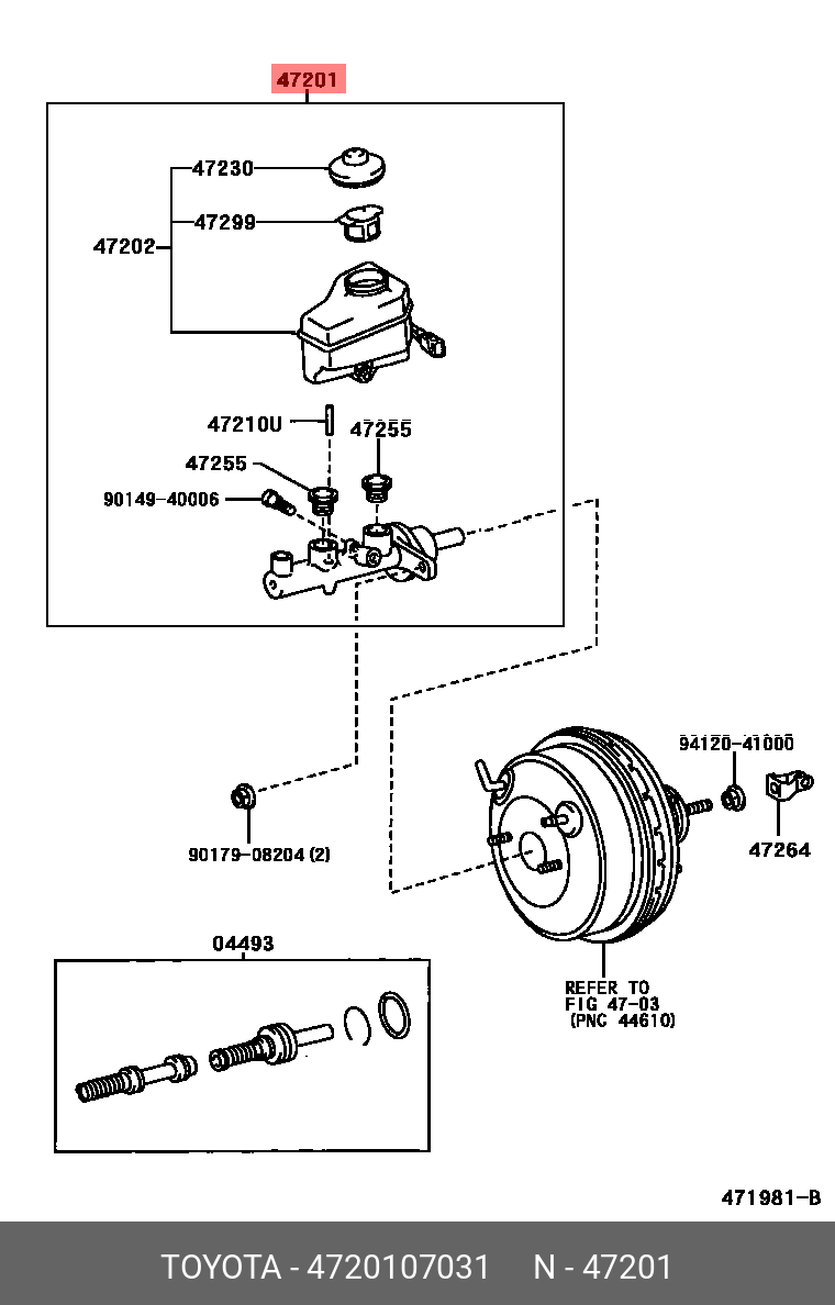 TOYOTA 47201-07031 47201-07031