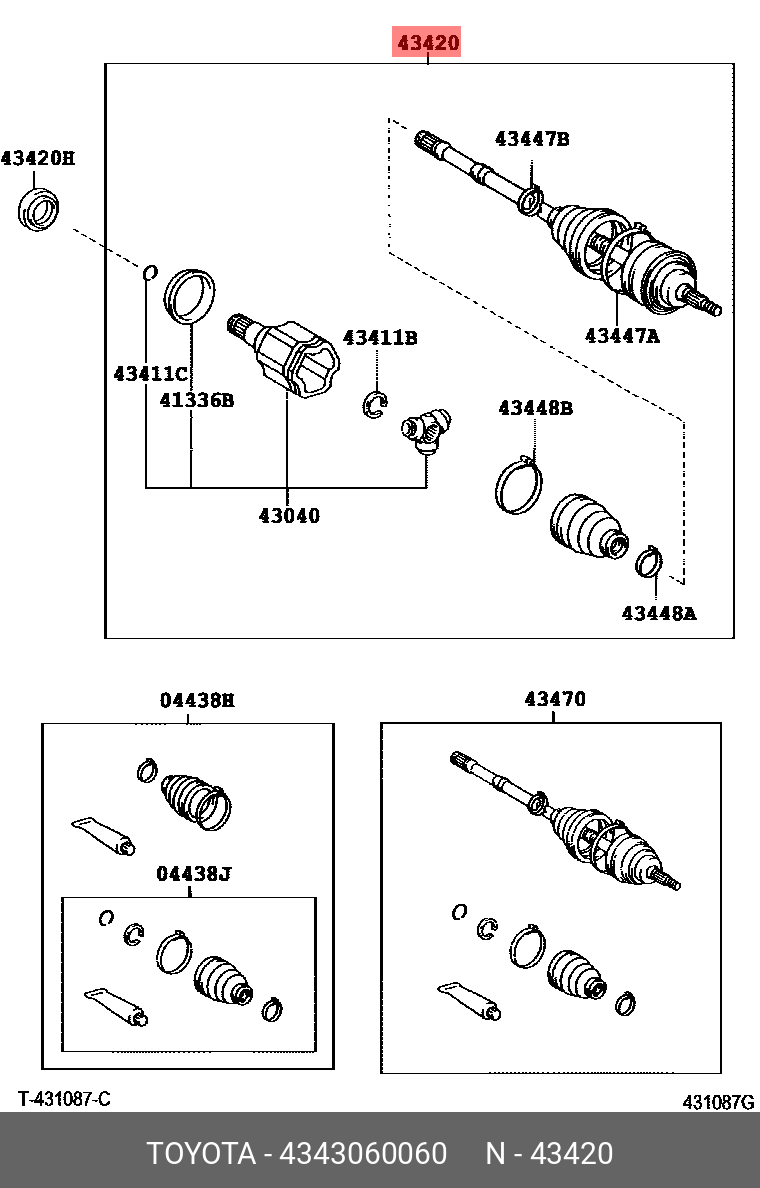 TOYOTA 43430-60060 43430-60060