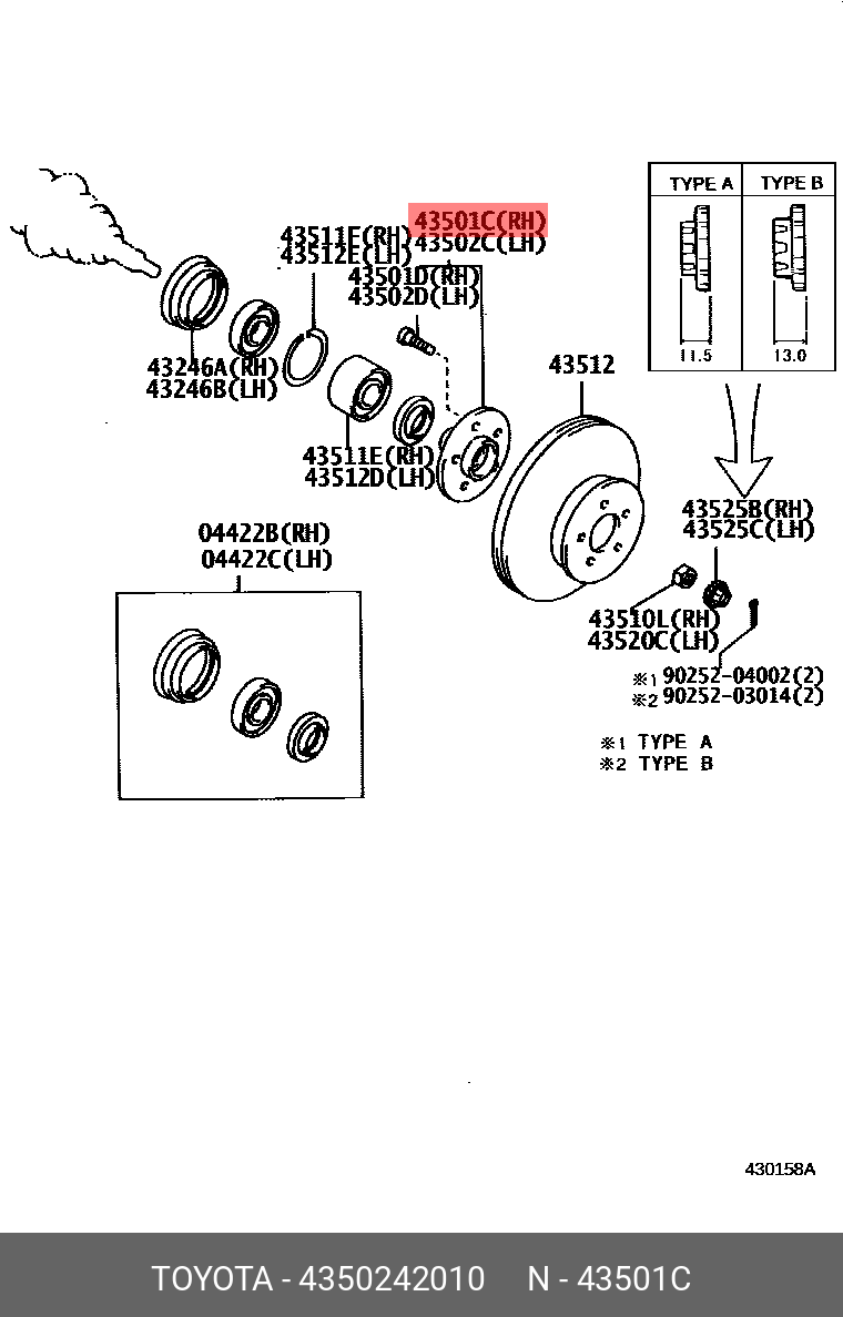 TOYOTA 43502-42010 43502-42010