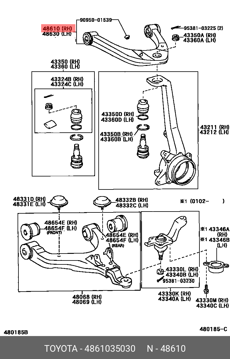 TOYOTA 48610-35030 48610-35040