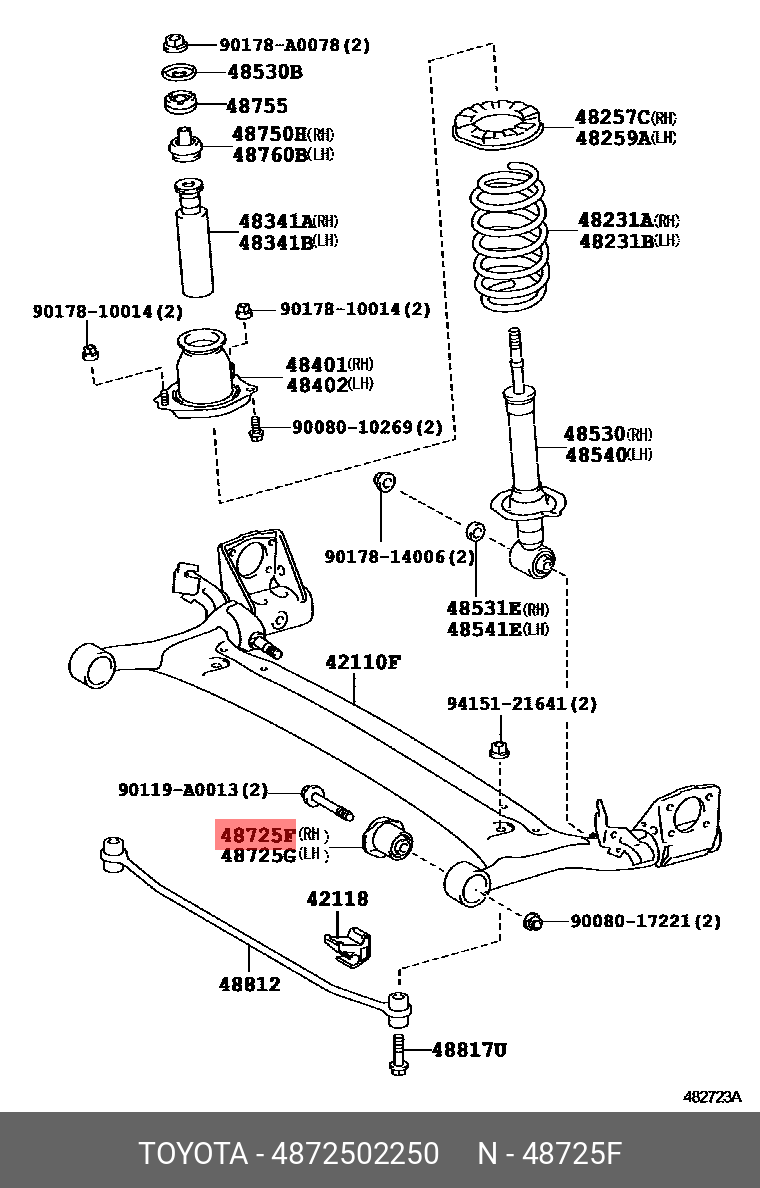 TOYOTA 48725-02250 48725-47010,48725-02250,48725-32280