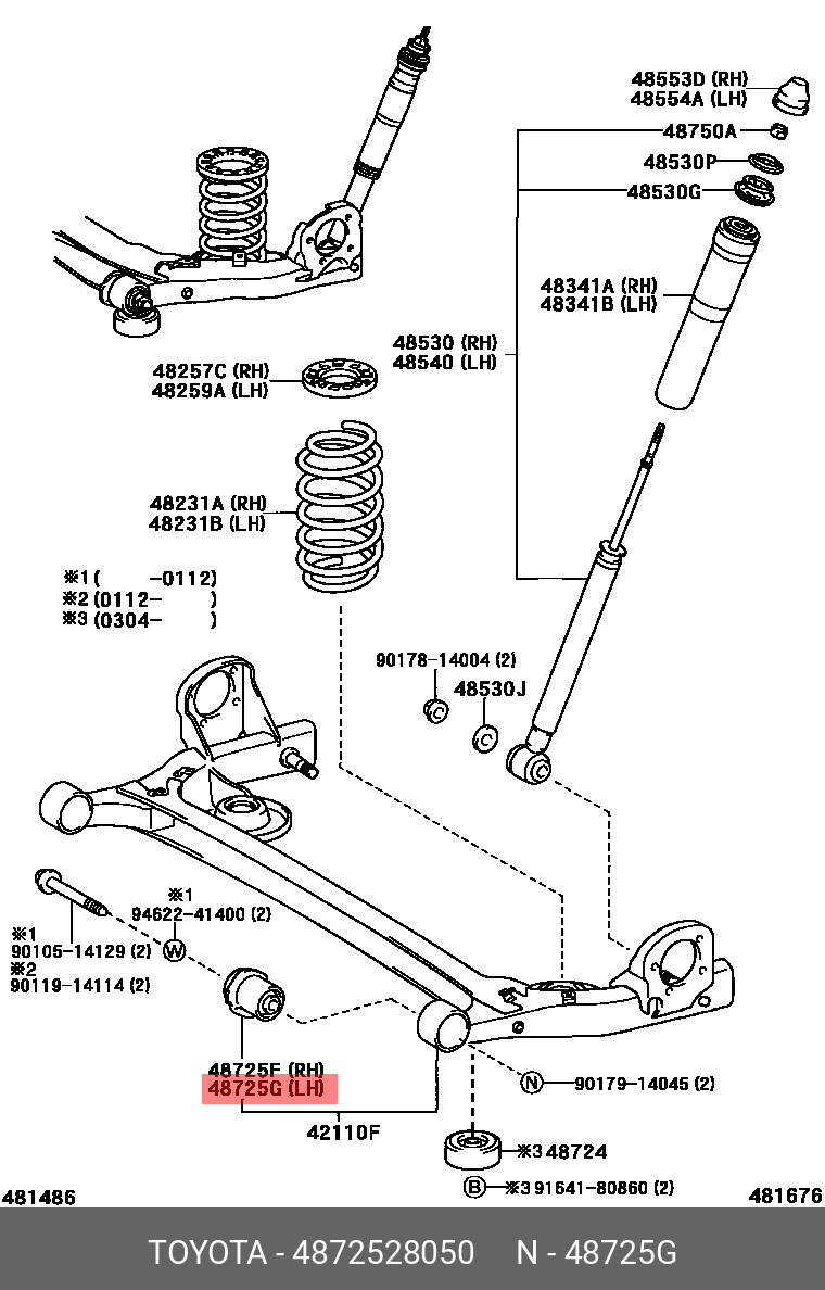 TOYOTA 48725-28050 48725-44051,48725-28050,48725-58010,48725-44050