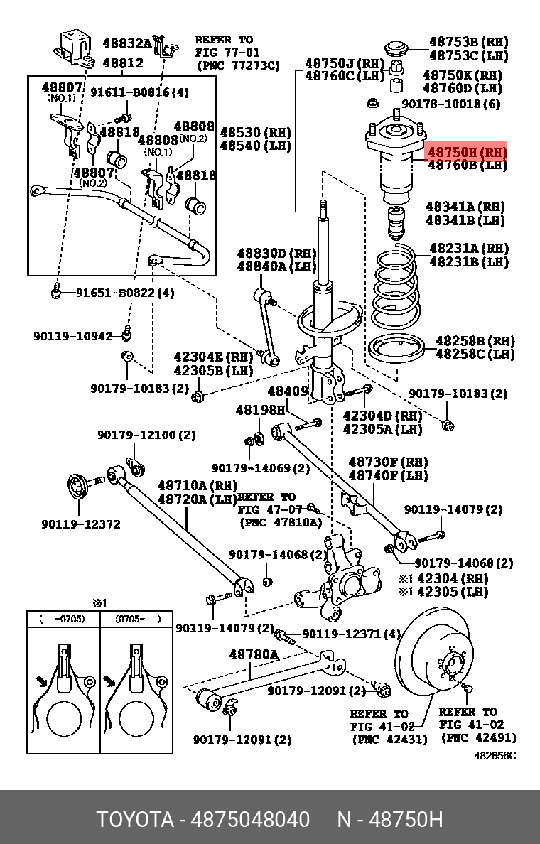 TOYOTA 48750-48040 48750-48040,48750-0E010