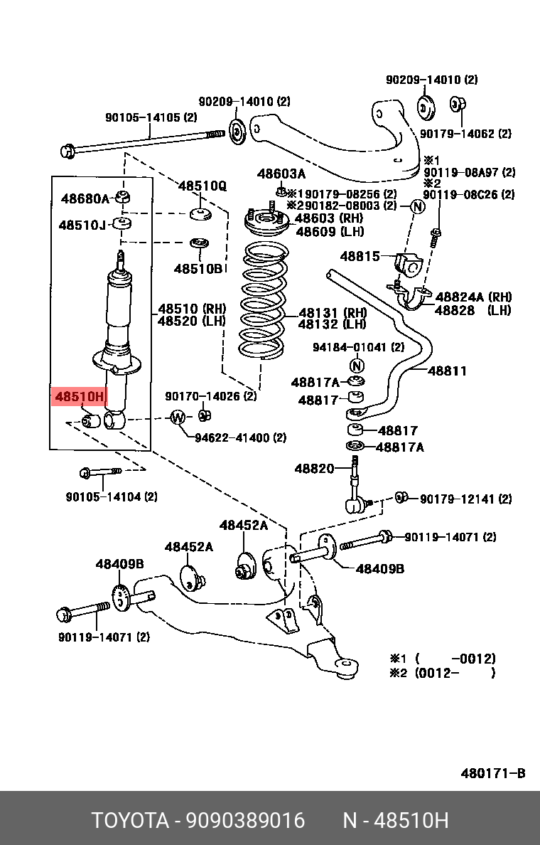 TOYOTA 90903-89016 90903-89012,90903-89016