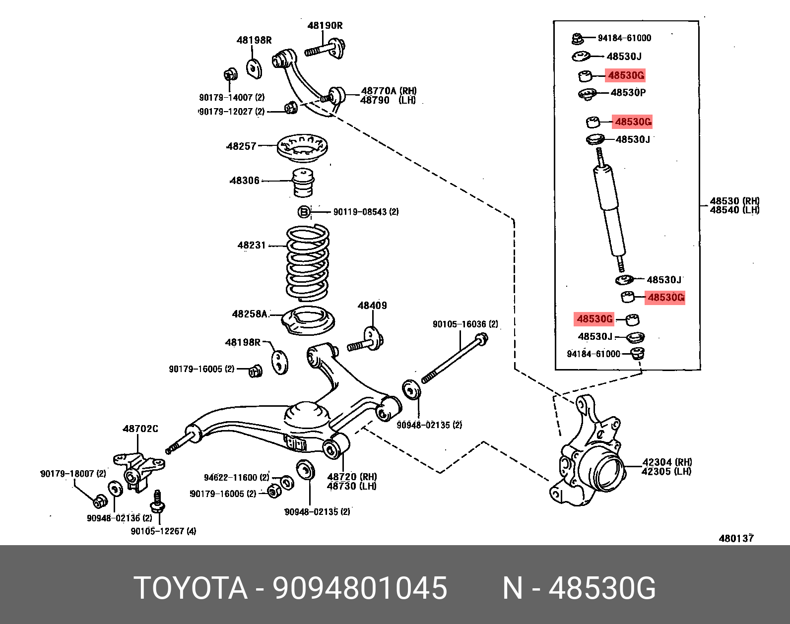 TOYOTA 90948-01045 90948-01045,90948-T1004