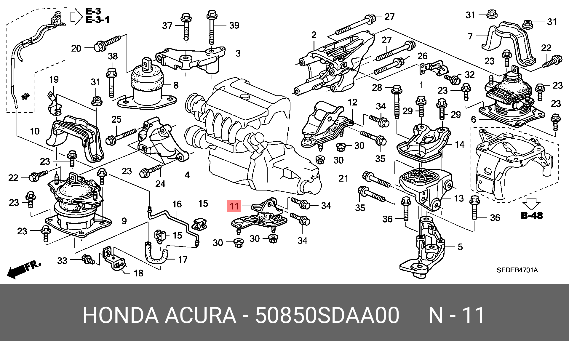 HONDA 50850-SDA-A00 50850-SDA-A00,50850-SDA-A03