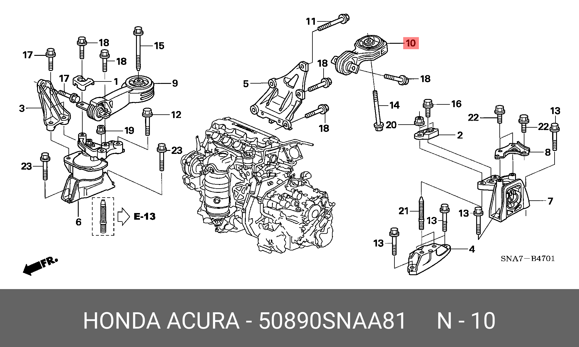 HONDA 50890-SNA-A81 50890-SNA-A81,50890-STK-A01,50890-SNA-A82
