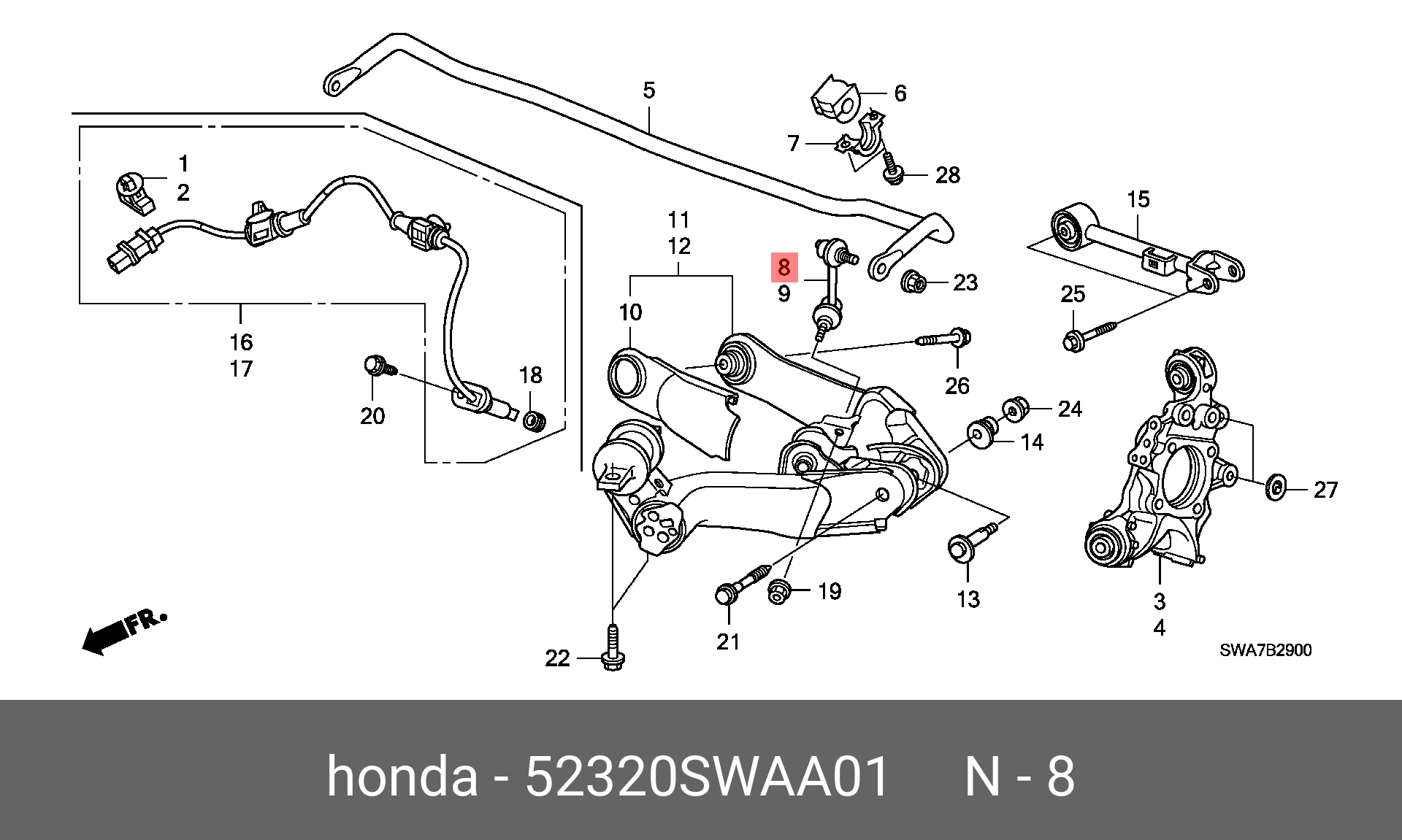 HONDA 52320-SWA-A01 52320-SWA-A01,2916200XKZ09A,2916200XKZ09A