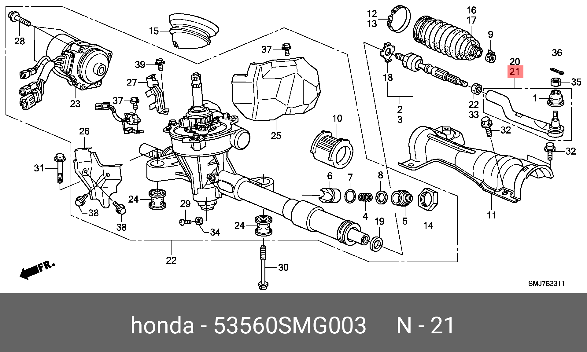 HONDA 53560-SMG-003 53560-SMG-003,53540-TA0-A01,53560-TR0-A01