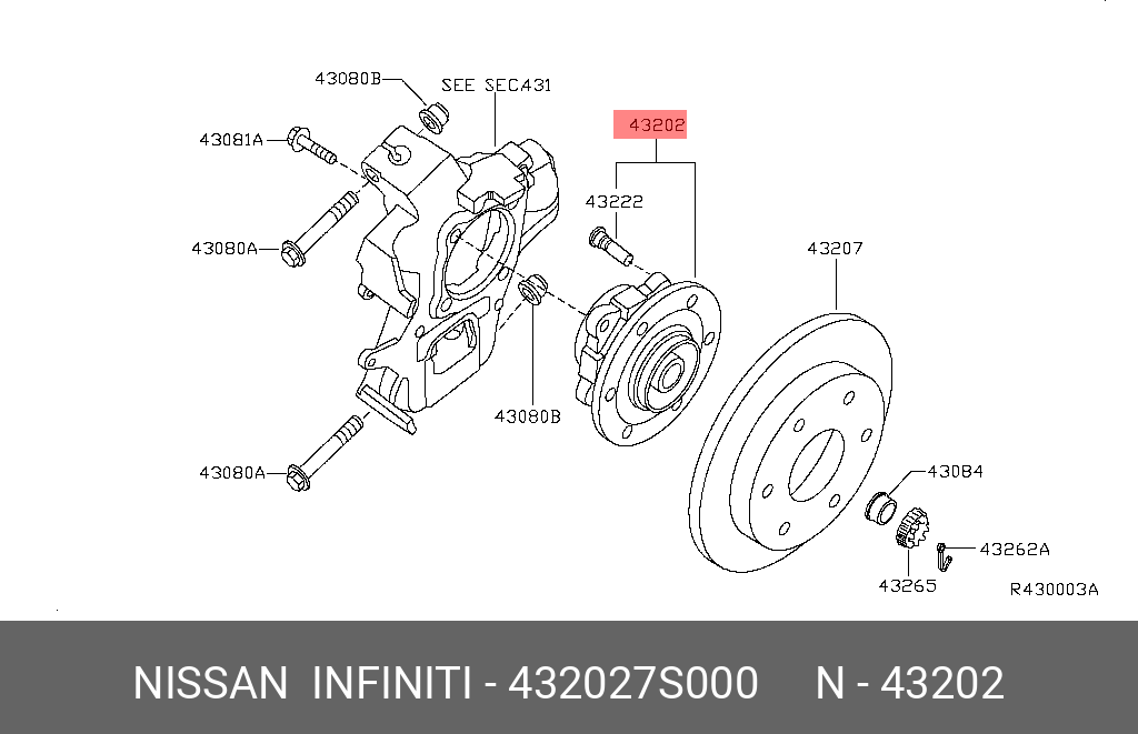 NISSAN 43202-7S000 43202-7S000