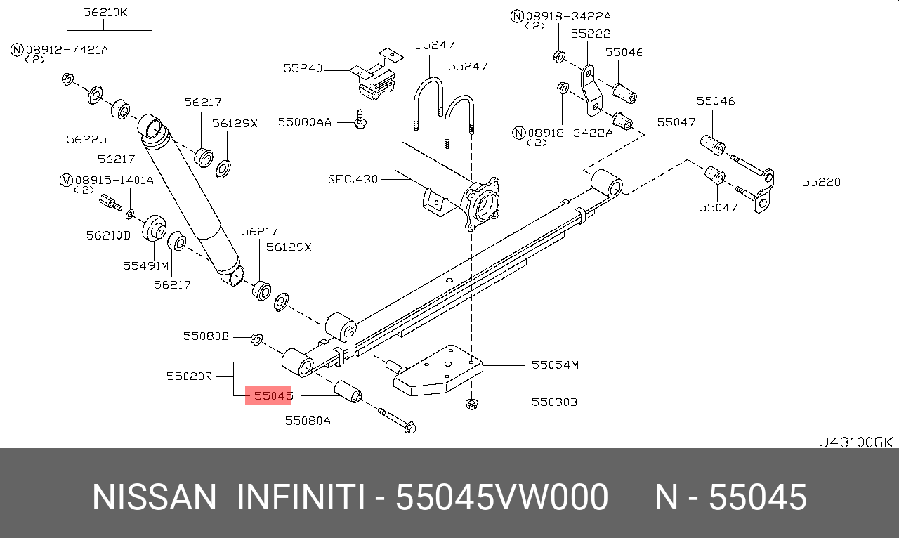 NISSAN 55045-VW000 55045-VW000