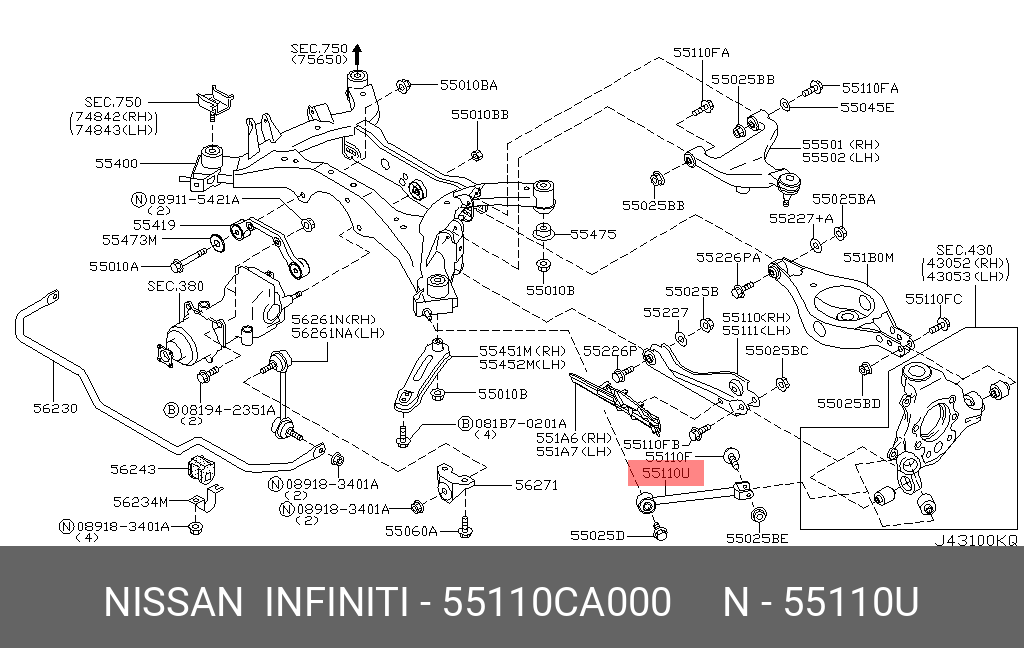 NISSAN 55110-CA000 55110-CA000