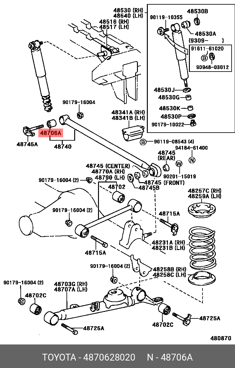 TOYOTA 48706-28020 48706-30020,48706-22030,48706-28010,RBX101340