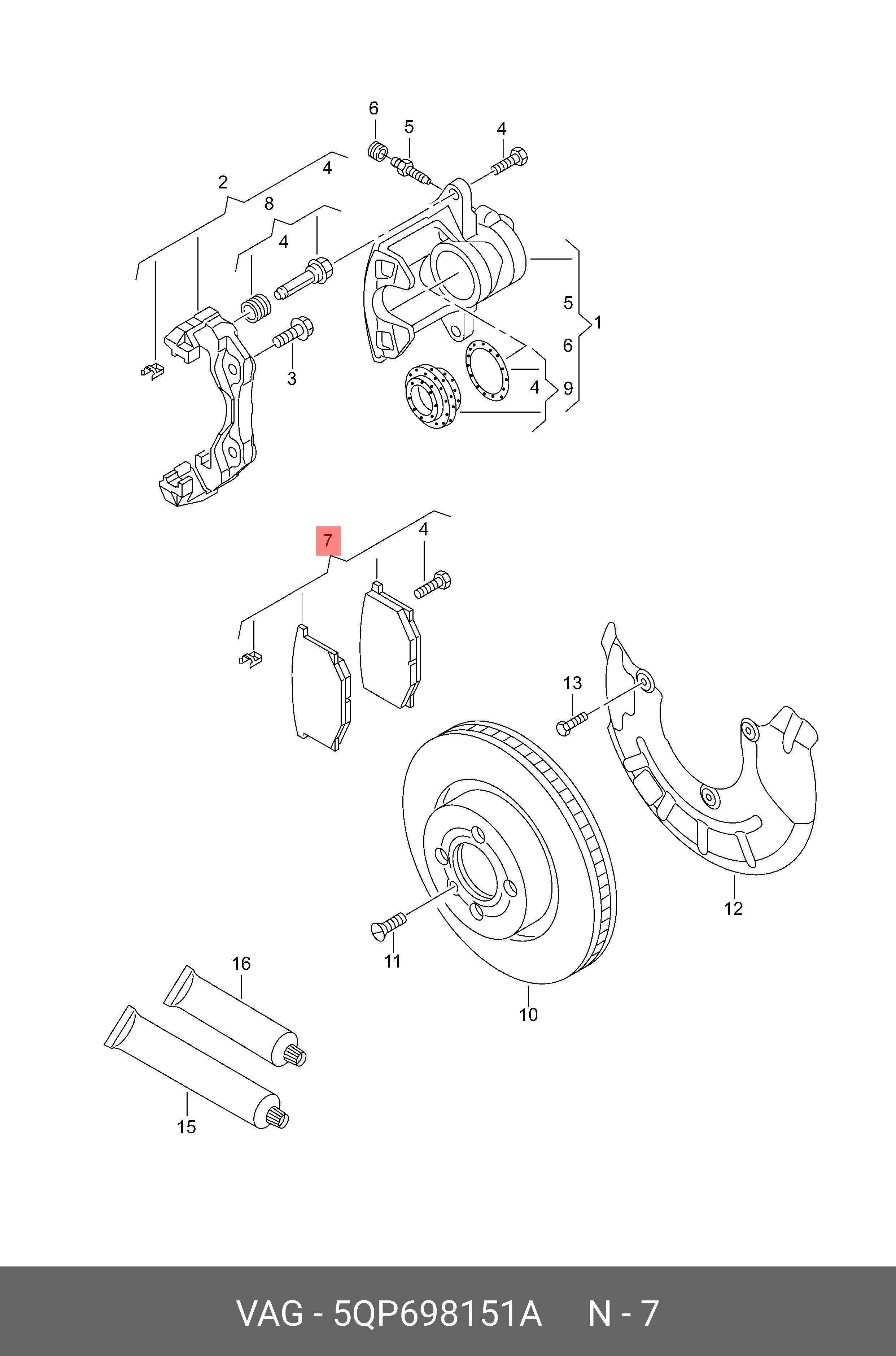 VAG 5QP 698 151 A 5QP 698 151 C,5QP 698 151 A