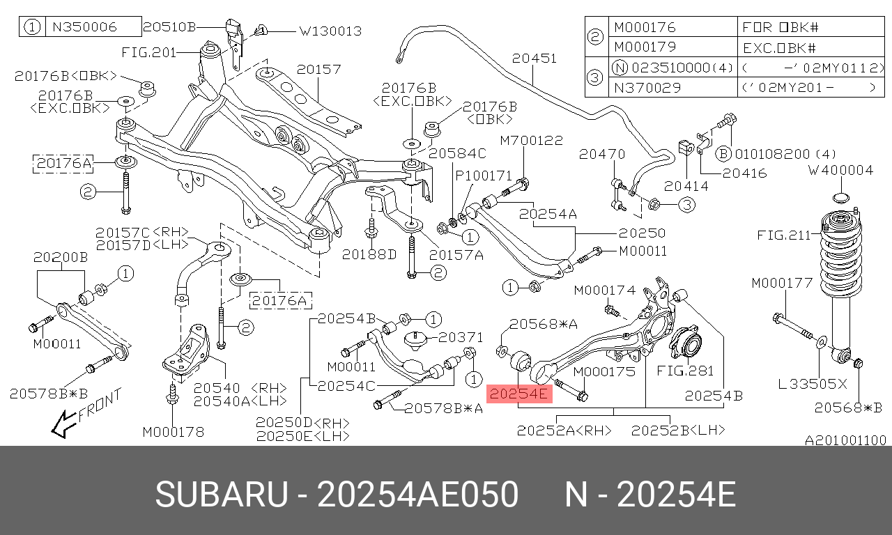 SUBARU 20254-AE050 20254-AE050,20254-AE030,20254-AE03A