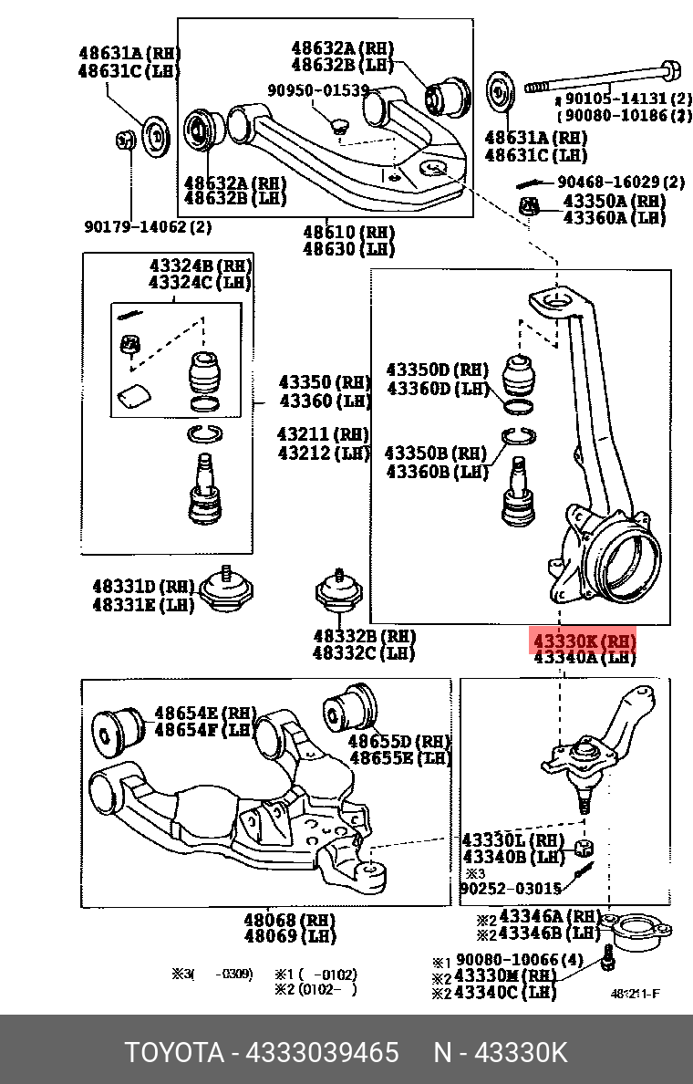 TOYOTA 43330-39465 43330-39415,43330-39585