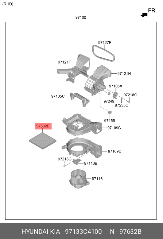 Hyundai / KIA 97133-C4100 MZ600152,6479 J7,6479 J7