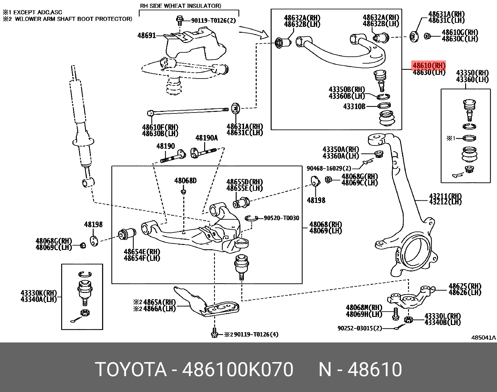 TOYOTA 48610-0K070 48610-0K070