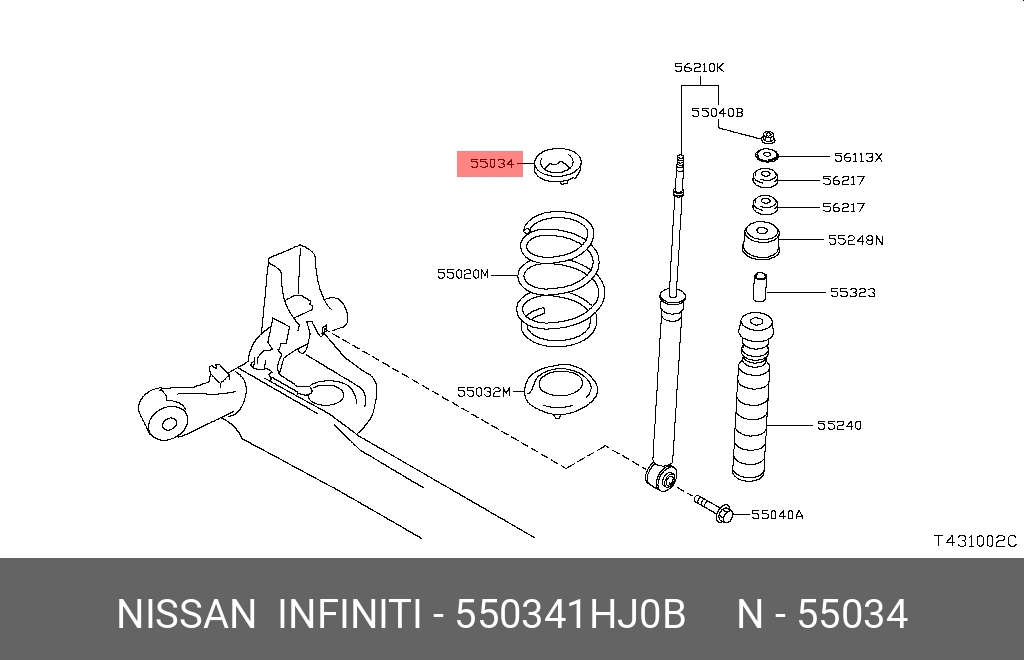 NISSAN 55034-1HJ0B 55034-1HJ0B