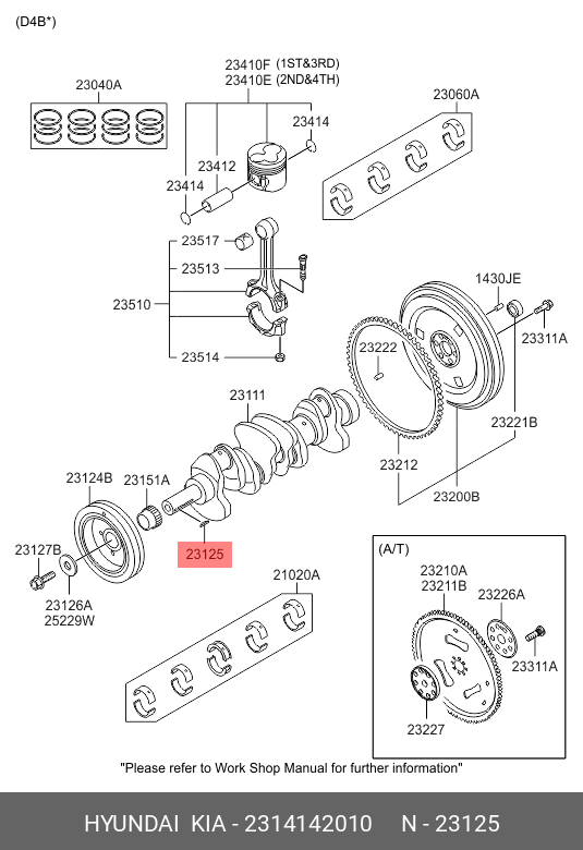 Hyundai / KIA 2314142010 2314142010
