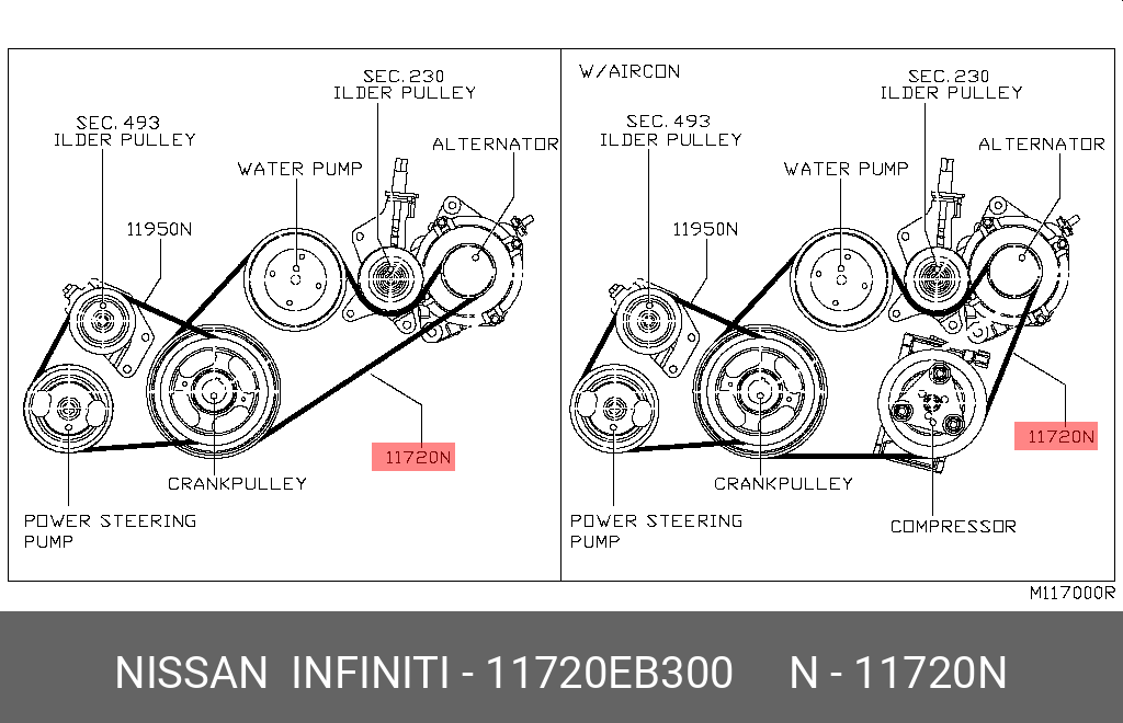 NISSAN 11720-EB300 06E 903 137 AB,11720-1VM0A,11720-EB300,11720-EB30A ...
