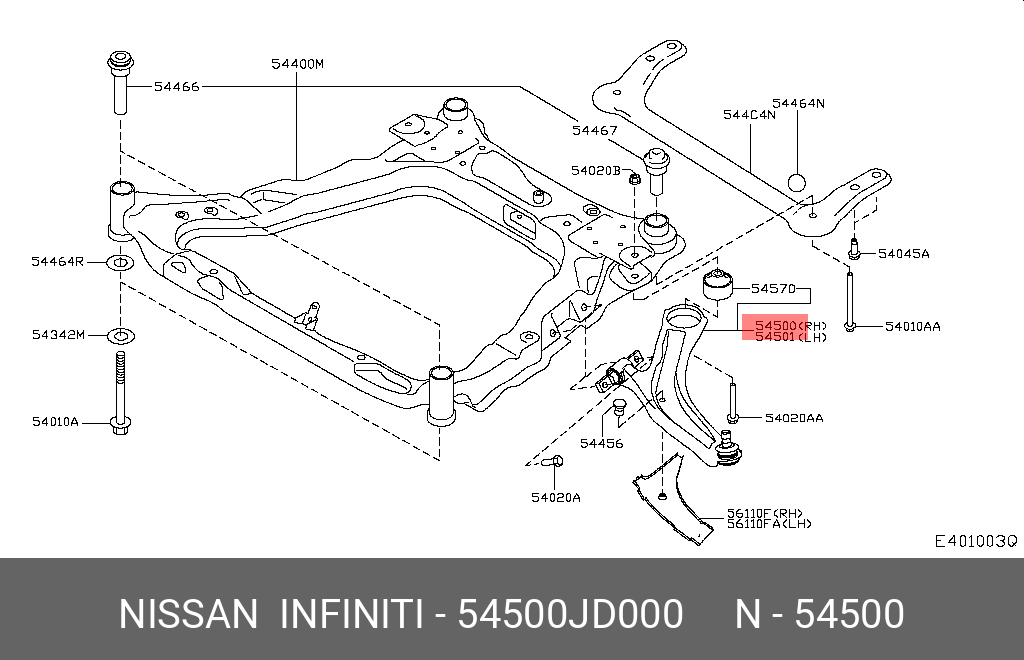 NISSAN 54500-JD000 54500-JG000,54500-JD000,545040445R
