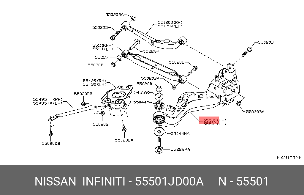 NISSAN 55501-JD00A 55501-JD00A