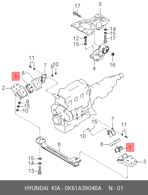 Hyundai / KIA 0K61A 39040A 0K61A 39040A