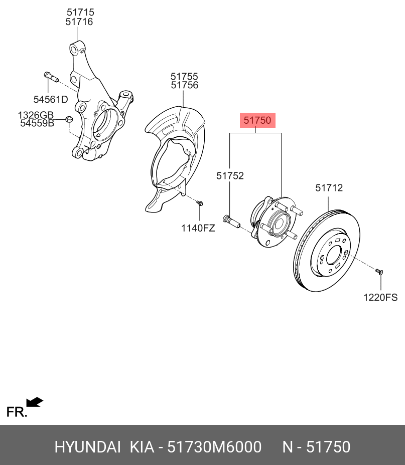 Hyundai / KIA 51730-M6000 51750-F2000,51730-M6000,51750-J9000