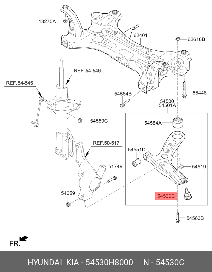 Hyundai / KIA 54530H8000 54530-G6000,54530-2K000,54530-H8000