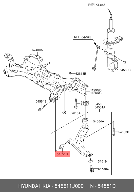 Hyundai / KIA 545511J000 54551-1J000,54551-2K000,54551-1C000,54551 ...