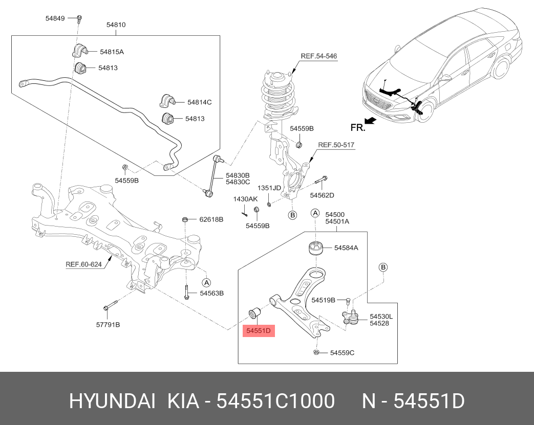 Hyundai / KIA 54551C1000 54551-2E000,54551-C1000,54551-2T000,54551 ...