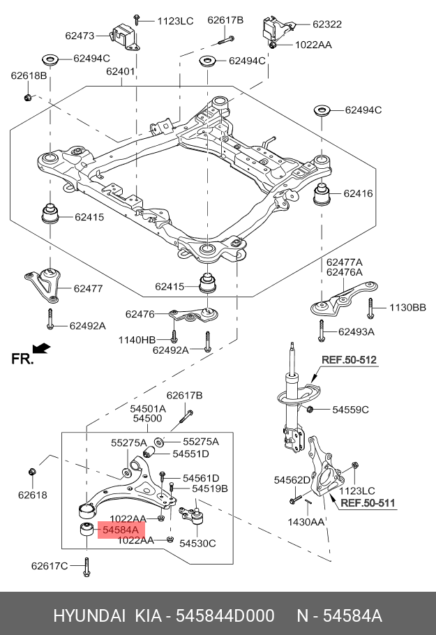 Hyundai / KIA 545844D000 54584-38010,54584-3K000,54584-2K000