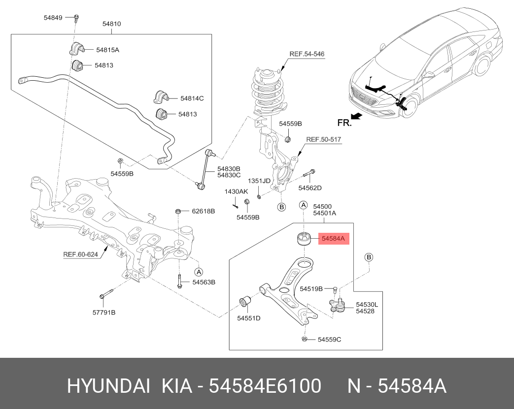 Hyundai / KIA 54584E6100 54584-C1000,54584-F2000,54584-F2AA0,54584 ...
