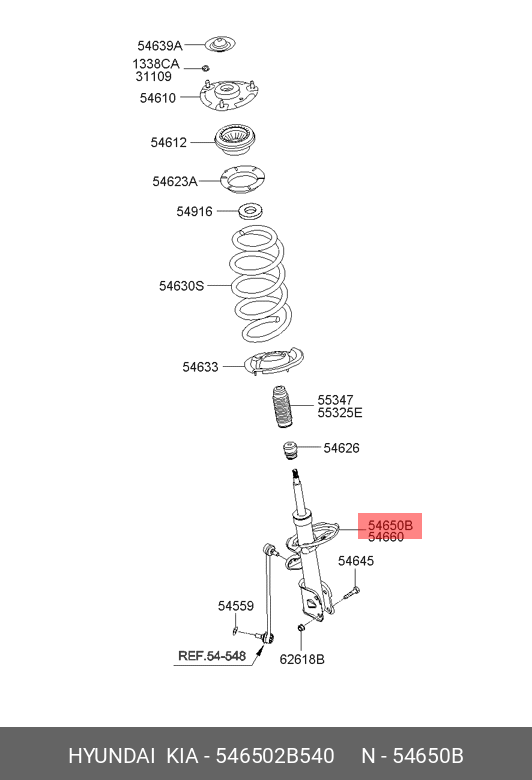 Hyundai / KIA 546502B540 54650-2P650,546502P100