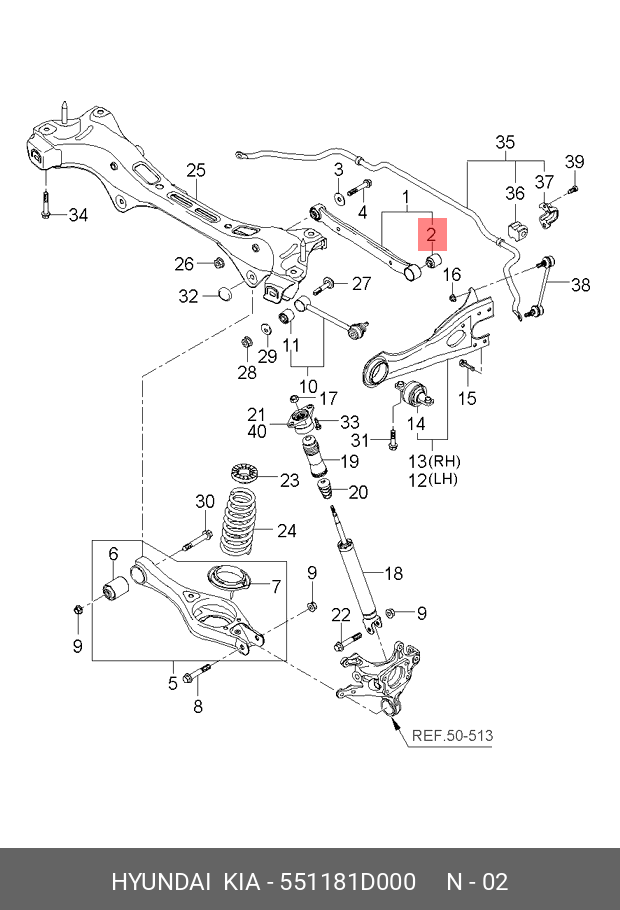 Hyundai / KIA 551181D000 551181D000