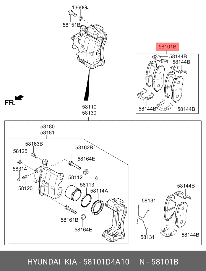 Hyundai / KIA 58101-D4A10 58101-D4A20,58101-D4A20,58101-D4A10