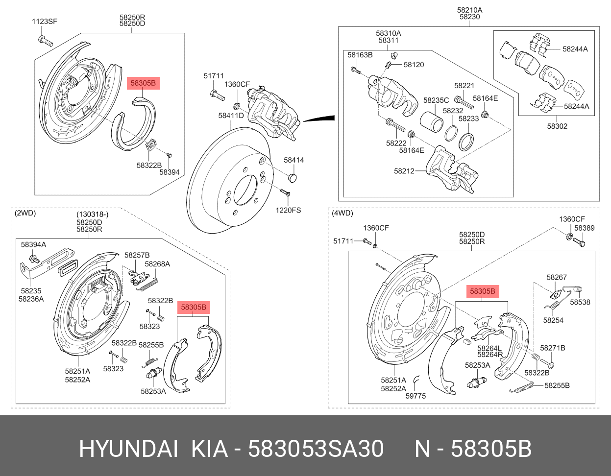 Hyundai / KIA 583053SA30 583053SA30