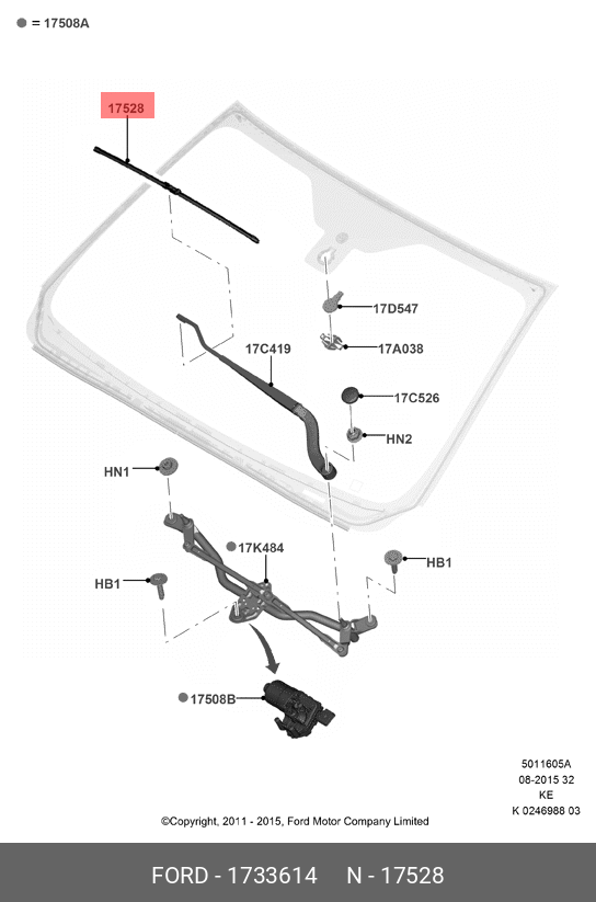 FORD 1 733 614 1 733 614,5 146 741,AB39-17528-DC,UF9S-67330-B
