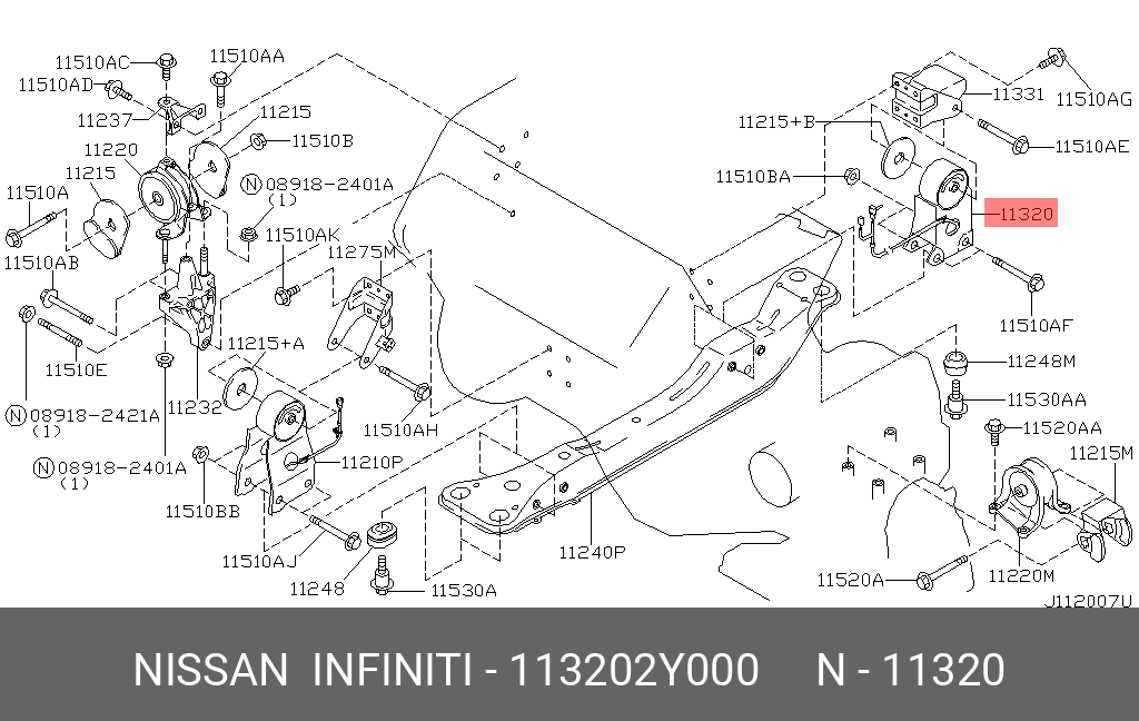 NISSAN 11320-2Y000 11320-2Y000,11320-2Y001,11320-2Y00B