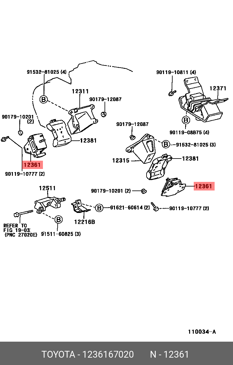 TOYOTA 12361-67020 12361-30090,12361-30060