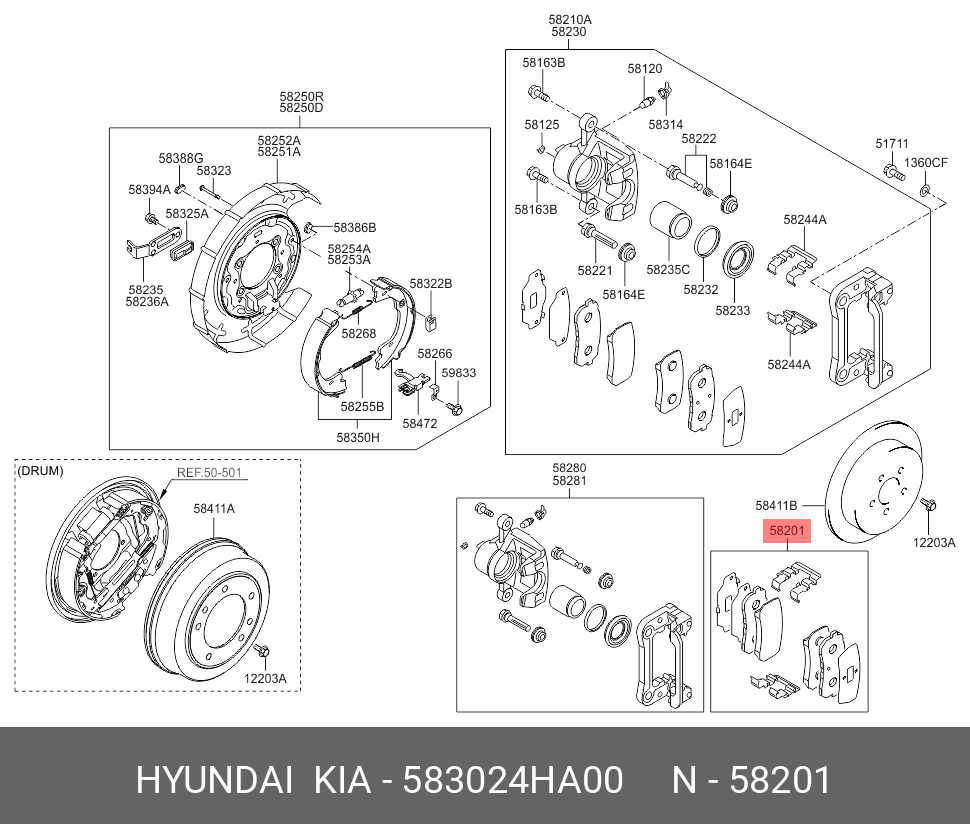 HYUNDAI 58302-4HA00 58302-C5A01,58302-4HA00