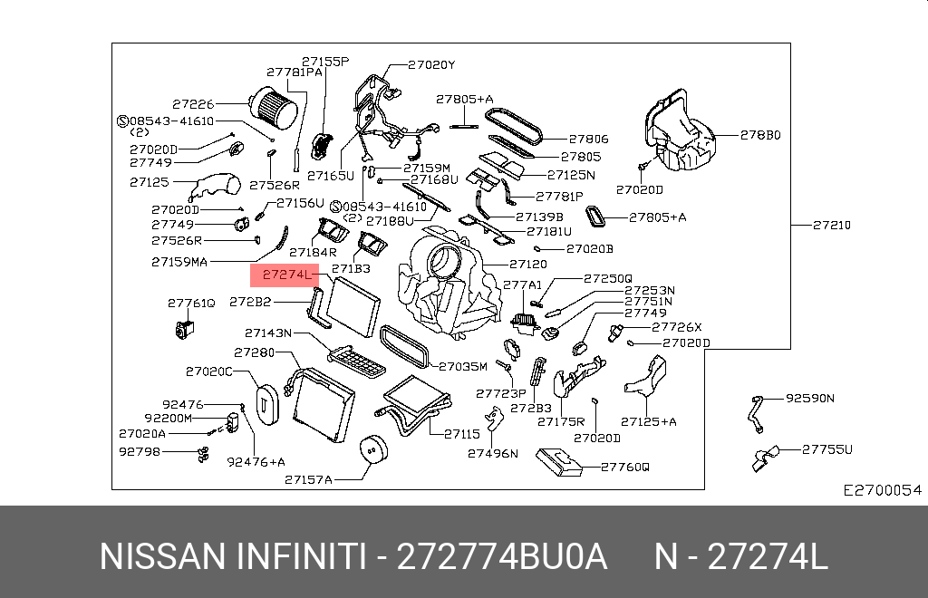 NISSAN 27277-4BU0A 27277-4BU0A,AY684-NS028,AY685-NS028,27277-4BR0A