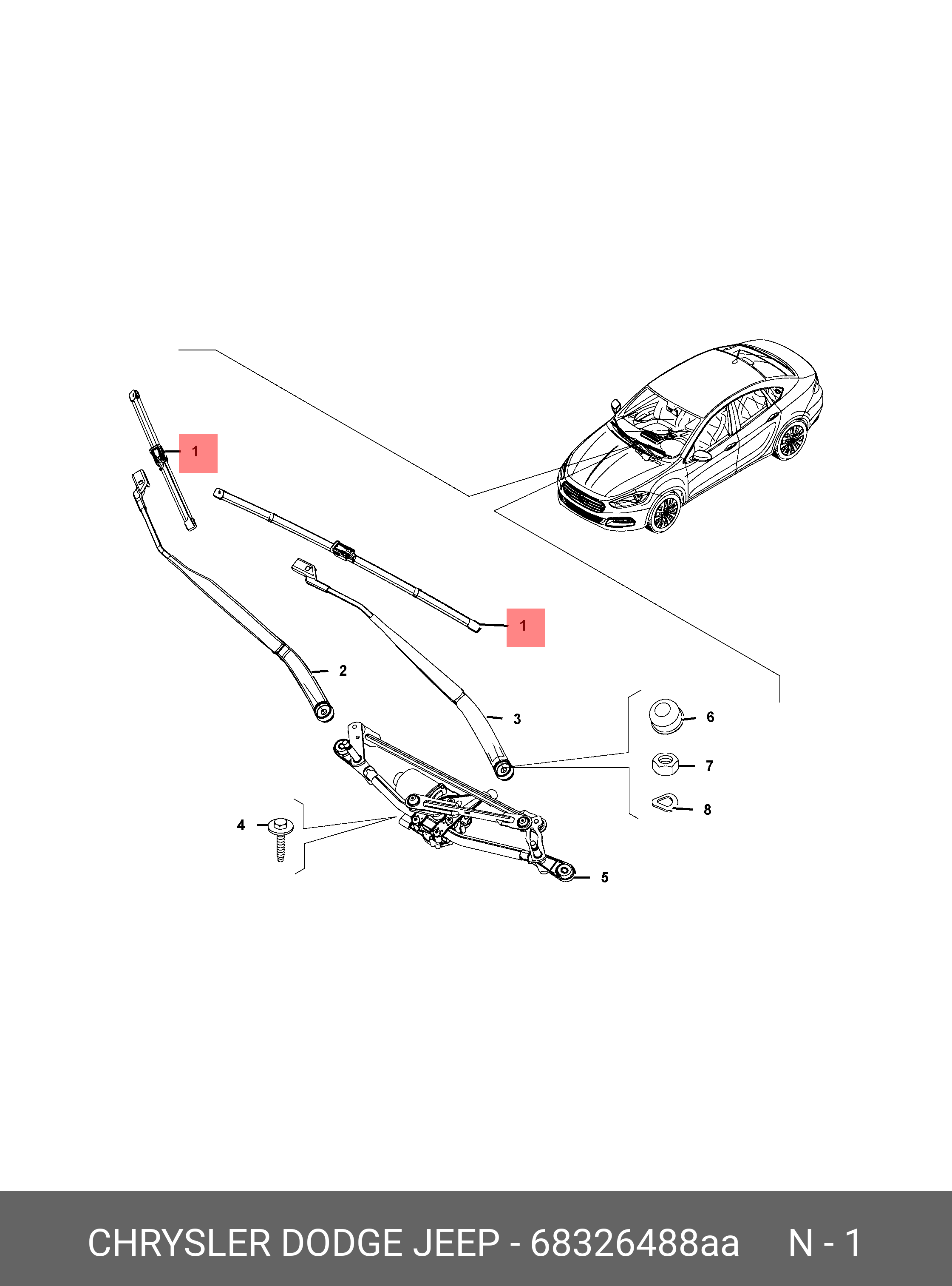 CHRYSLER 68326488AA 52148421,68326488AA,68483846AA,51984384,52148421