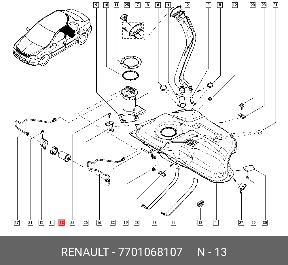 RENAULT 77 01 068 107 F1117100,923 094 906 28,16400-00QAA,25176298 ...