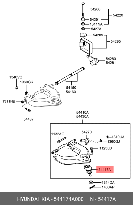 HYUNDAI 54417-4A000 54417-43A00,54417-4AA00,MR241623,MR178817