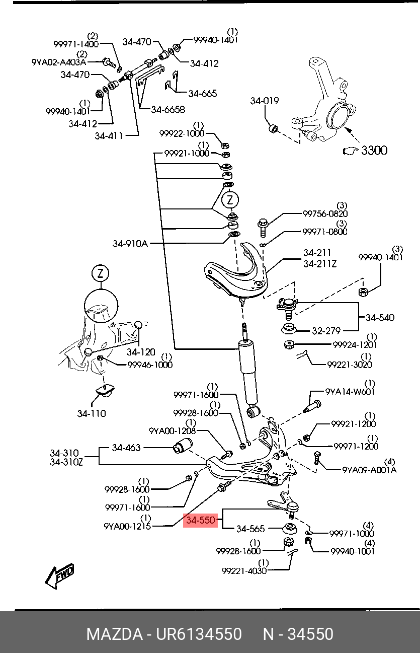 MAZDA UR61-34-550 UR61-34-550,1 454 902