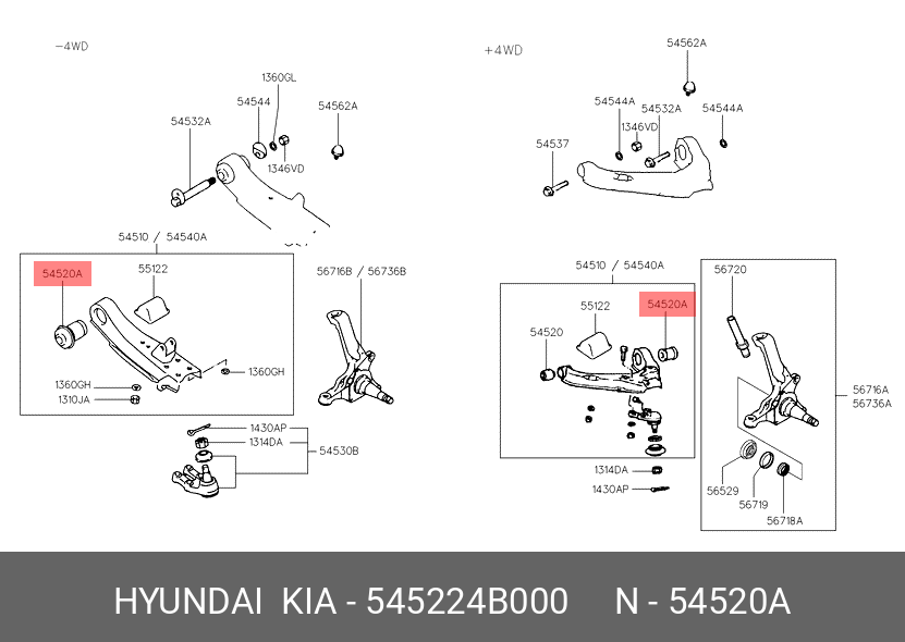 HYUNDAI 54522-4B000 54522-4B000,54522-4B010