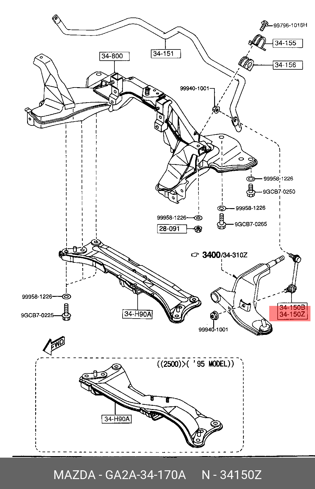 MAZDA GA2A-34-170A F151-34-170,GA2A-34-170A,L206-34-170A,F189-34-170